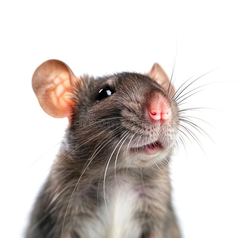 Rat Face Isolated on White Background Stock Image - Image of generated ...