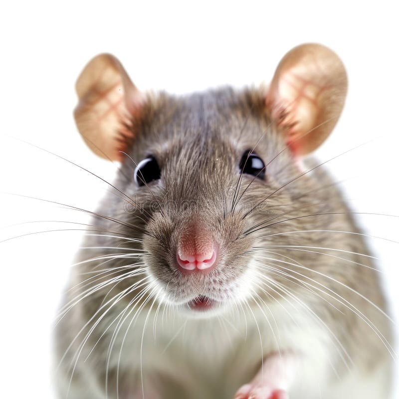 Rat Face Isolated on White Background Stock Photo - Image of whisker ...