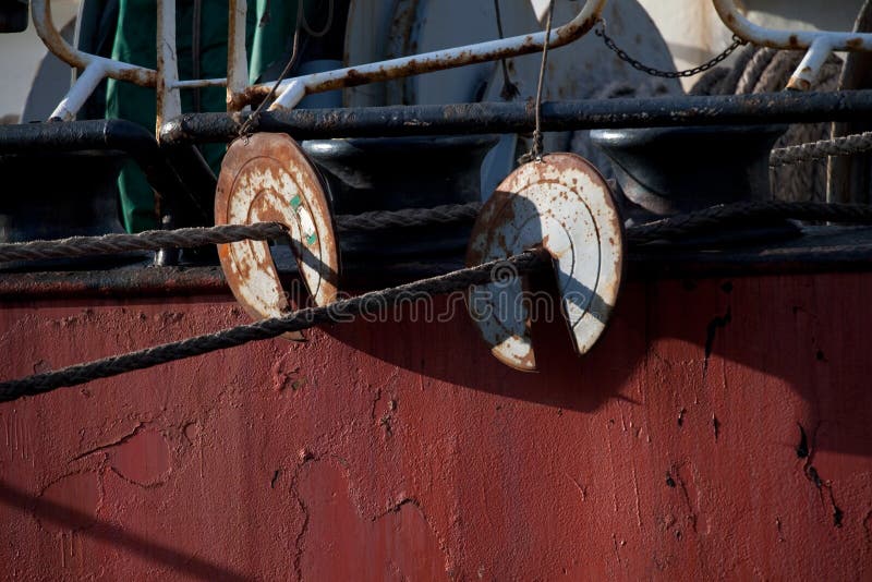 Rat Guards for Mooring Lines Stock Image - Image of steel, rope: 41820339