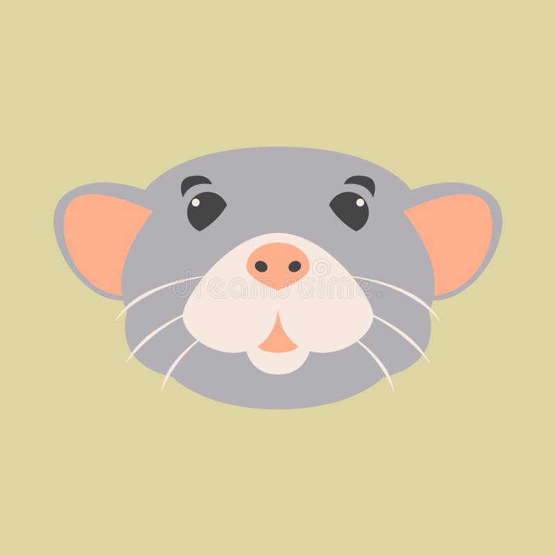 Rat Head Face Vector Illustration Stock Vector - Illustration of white ...