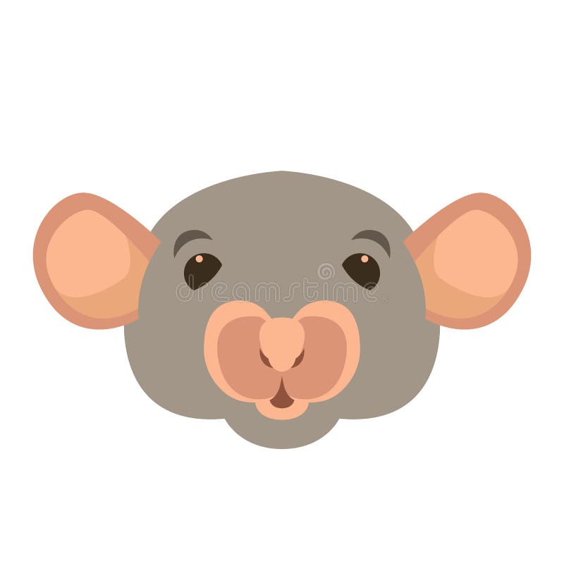 Rat Head Face Vector Illustration Style Flat Stock Vector ...