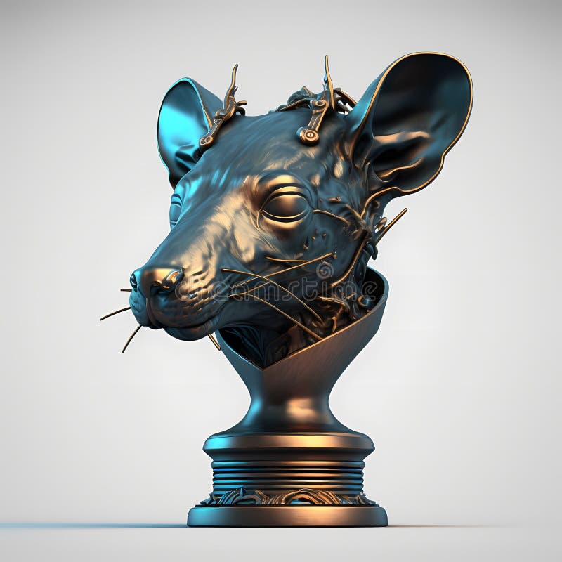 Rat Head Trophy. Generative AI Stock Illustration - Illustration of ...