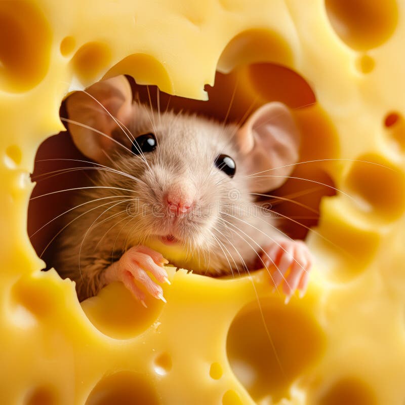 Rat Lost in Cheese Delight stock image. Image of creative - 333117701