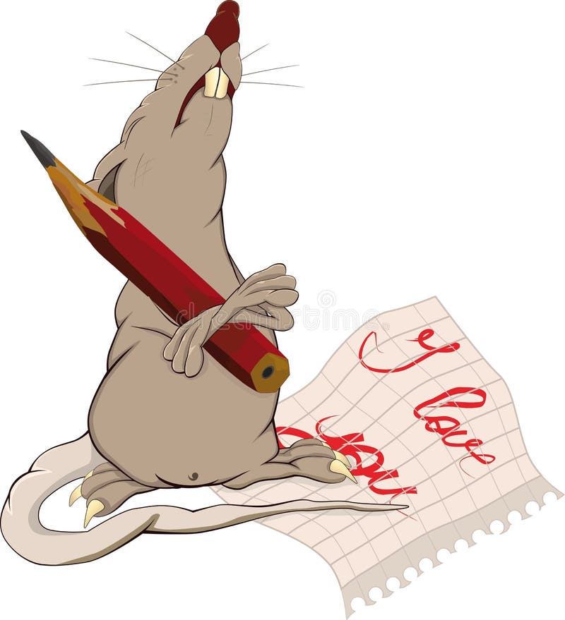Rat, love and a note stock vector. Illustration of note - 16132601