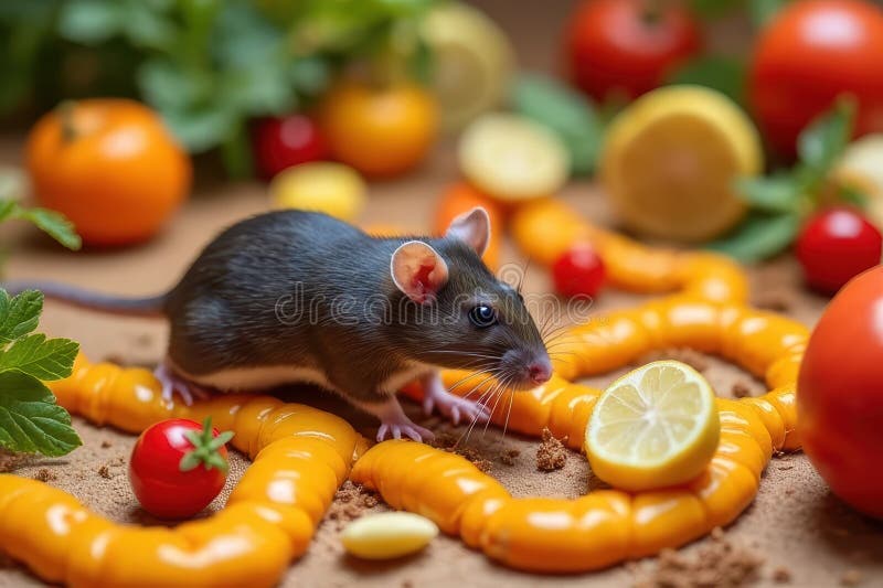 Rat in Maze Adventure stock illustration. Illustration of fruits ...