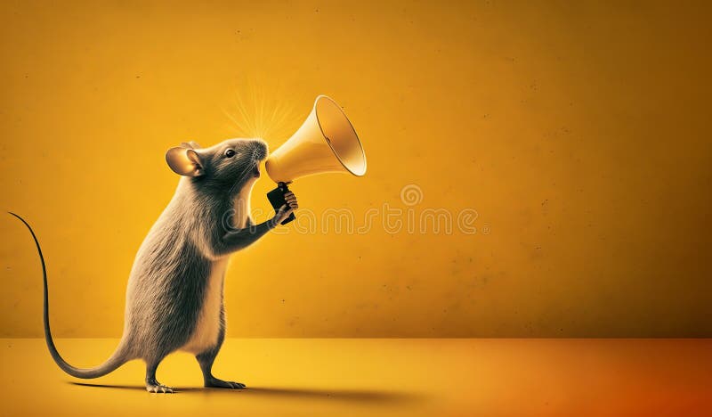 Rat with Megaphone in Its Mouth. Generative AI Stock Illustration ...