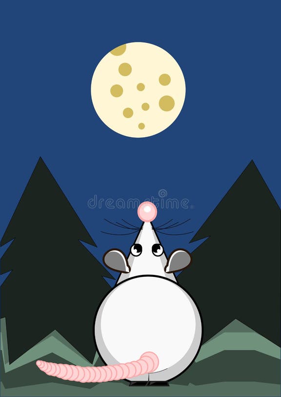 Rat and the Moon from Cheese Stock Vector - Illustration of cheese ...