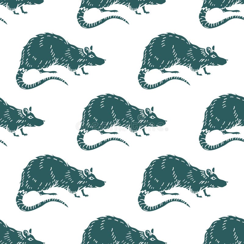 Rat or Mouse Seamless Pattern Background. Vector Stock Vector ...