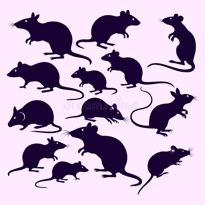 Rat and Mouse Silhouette Collection for Vector Art and Graphic Designs ...