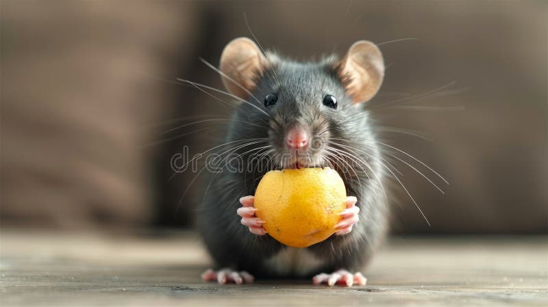 Rat Eating Fruit on the Floor Stock Photo - Image of eating, floor ...