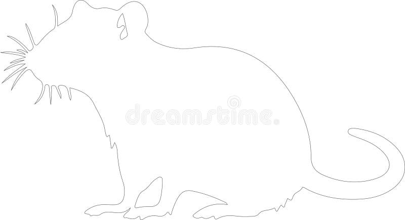 Rat Outline Silhouette Generative Ai Stock Vector - Illustration of ...