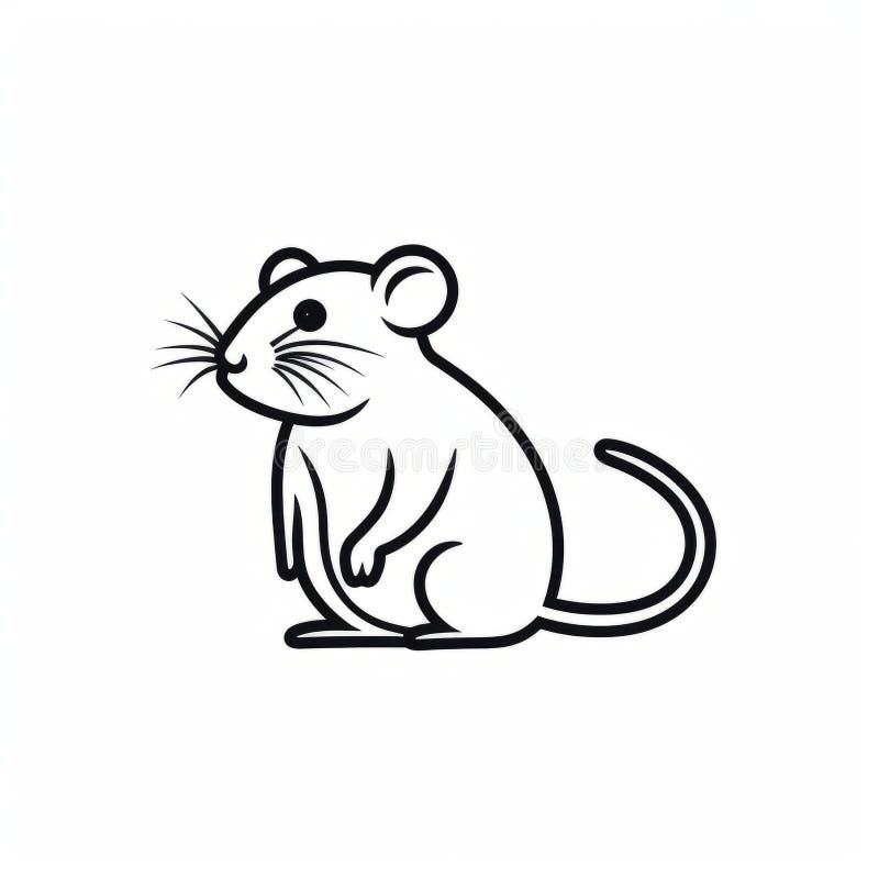 Animated Rat Outline Icon Vector Illustration in Lowell Herrero Style ...