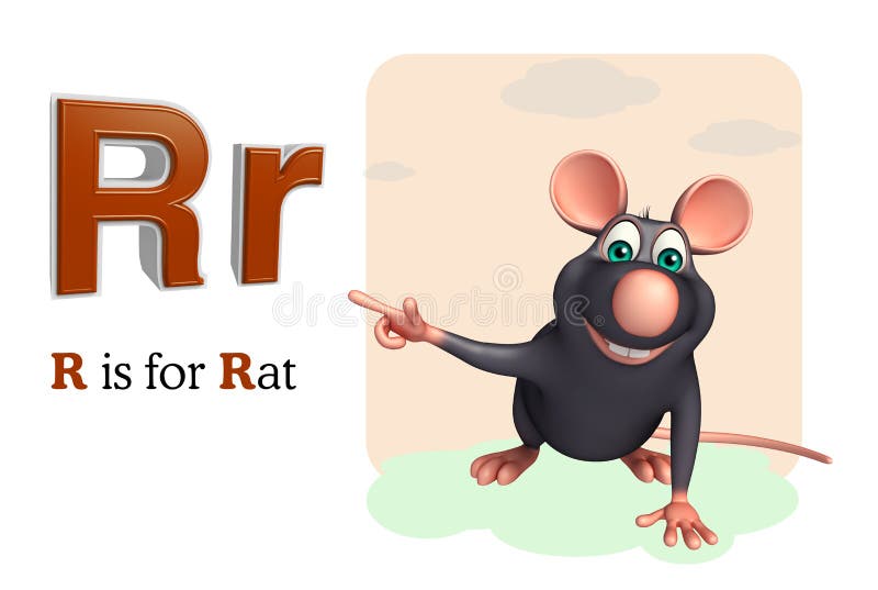 Rat Pet Animal with Alphabet Stock Illustration - Illustration of ...