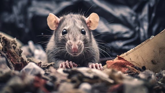 A Rat in a Pile of Garbage, AI Stock Illustration - Illustration of ...