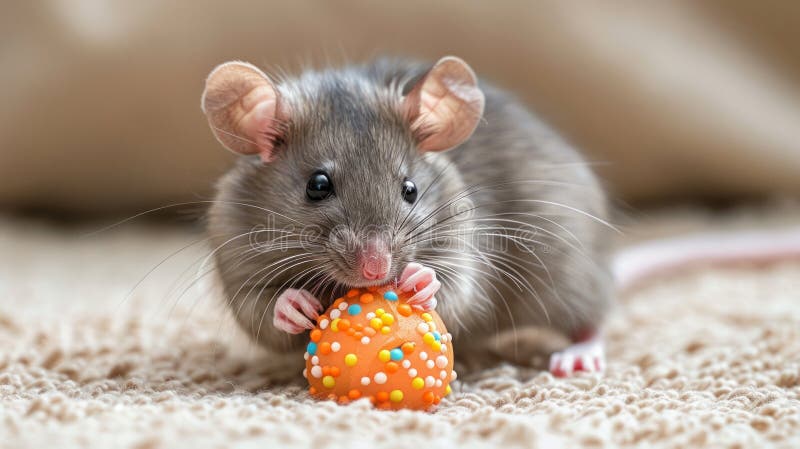 Rat Playing with a Ball of Yarn Stock Photo - Image of cute, generated ...