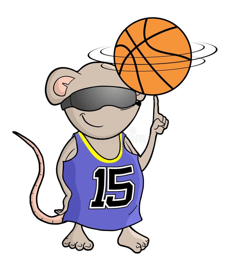Rat playing basket stock vector. Illustration of happy - 124359498