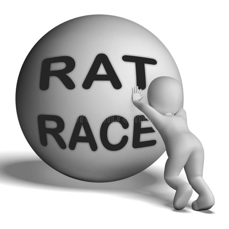Rat Race Uphill Character Shows Hectic Work Competition Stock ...