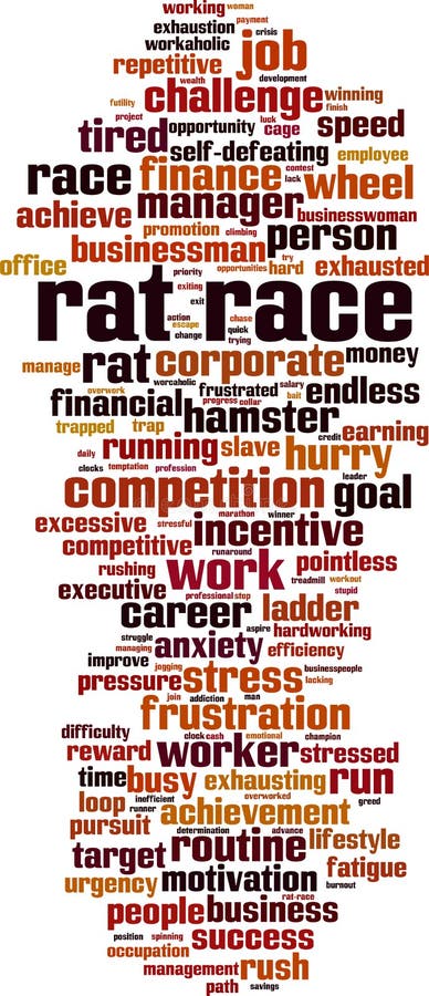 Rat race word cloud stock vector. Illustration of hamster - 223824569
