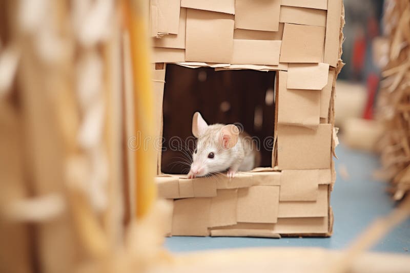 Rat Reaching a Dead End in a Cardboard Maze Stock Image - Image of ...
