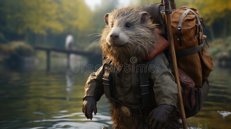 Muskrat in Fur Coat: a Photo-realistic Villagecore Adventure Stock ...