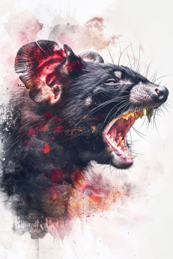 A Rat S Face with Its Mouth Open in Surprise or Shock Stock Image ...