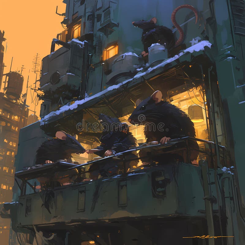 The Rat S Table: a Culinary Haven for Rodents Stock Illustration ...