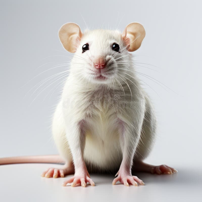 Expressive White Mouse: High Quality Ultra Hd Rat on White Background ...