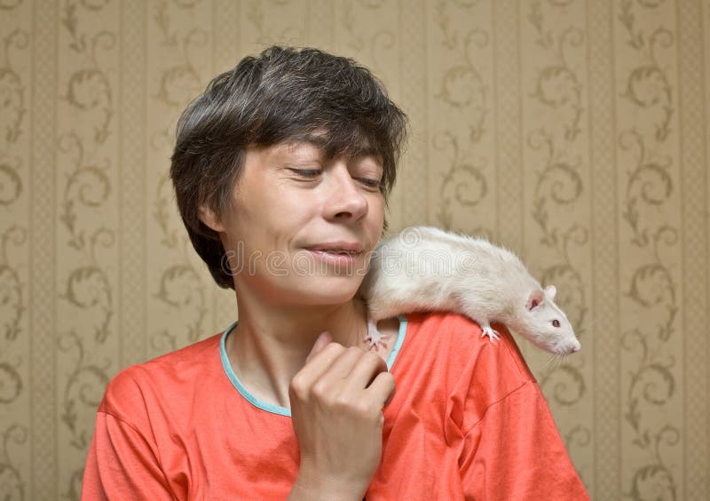 Rat on a shoulder stock image. Image of love, animals - 13775023
