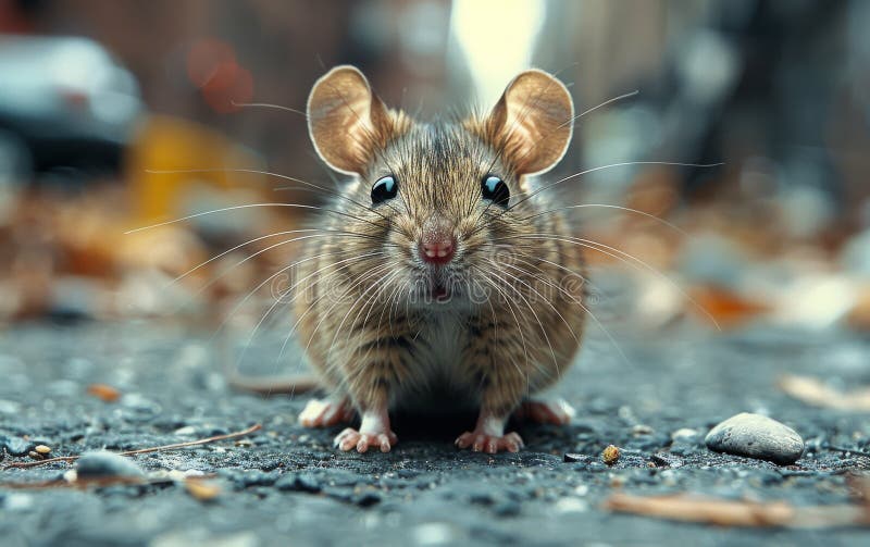 Rat Sits on the Street in the Rain. City Rat on the Prowl Stock Photo ...