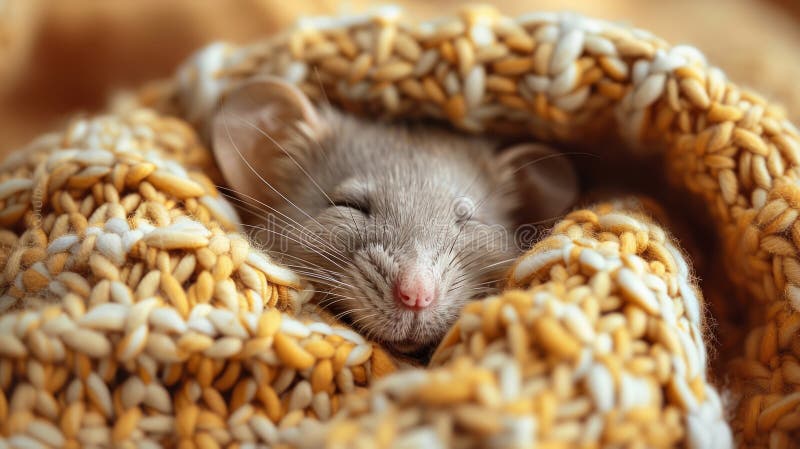 Rat Sitting in Blanket on Table Stock Image - Image of domesticated ...