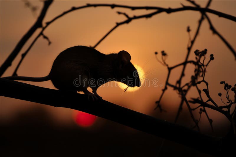 A Rat Sitting on Top of a Tree Branch. AI Generative Image Stock ...
