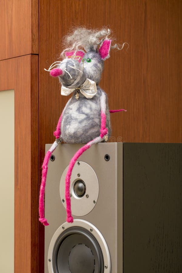 Rat - Soft Toy Made of Felted Wool on an Acoustic Column Stock Image ...