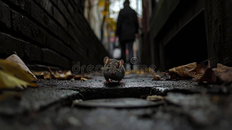 A Rat is Standing on the Ground in the Middle of a Street Stock Image ...