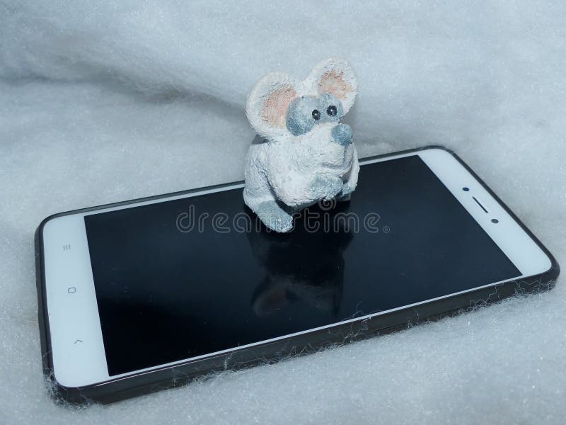 Rat is a Symbol of the New Year 2020 and a Mobile Phone. New Year ...