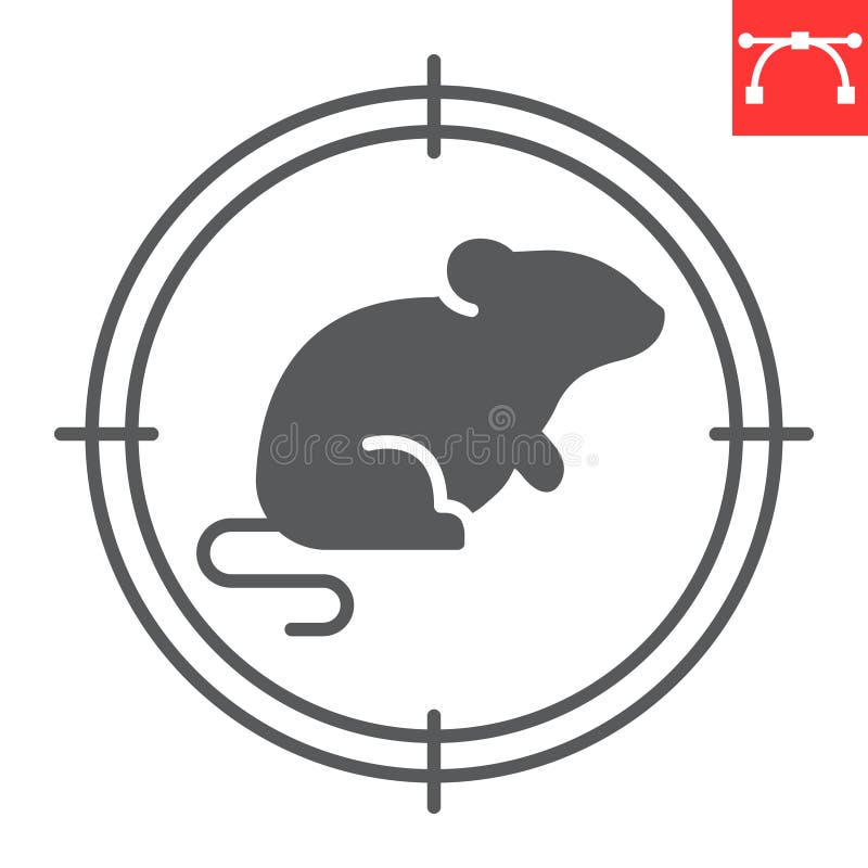 Rat target glyph icon stock vector. Illustration of stop - 298260339