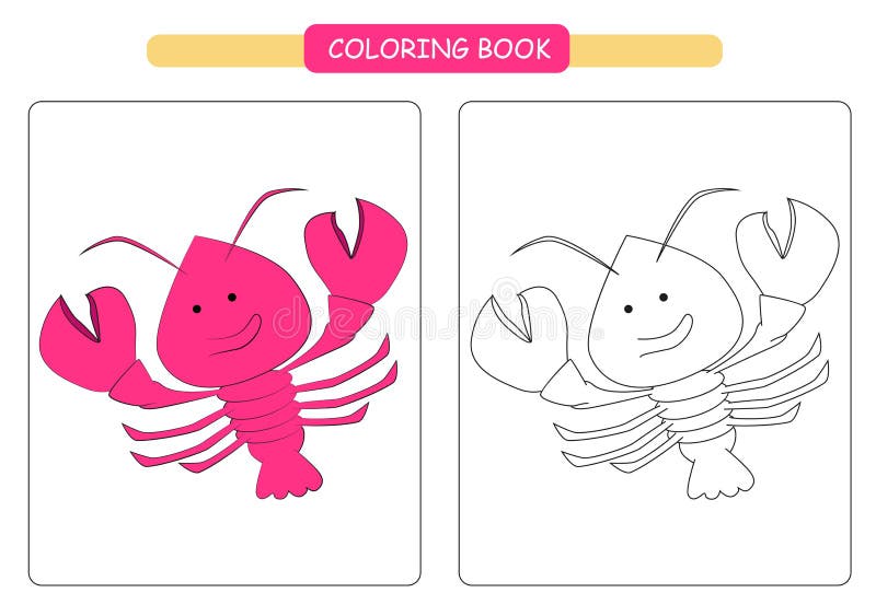 Coloring Book for Kids. Cute Cartoon Yabby. Vector Illustration. Stock ...