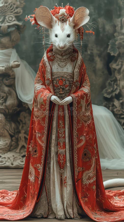 Rat is Wearing Ancient Chinese Clothing Stock Illustration ...