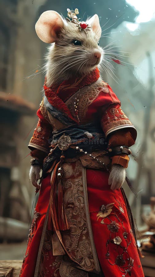 Rat is Wearing Ancient Chinese Clothing Stock Illustration ...