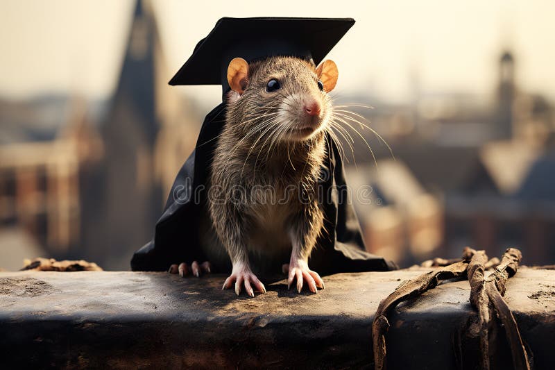 A Rat Wearing a Graduation Cap and Gown. Generative AI Image. Stock ...