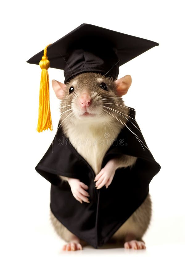 A Rat Wearing a Graduation Cap and Gown. Generative AI Image. Stock ...