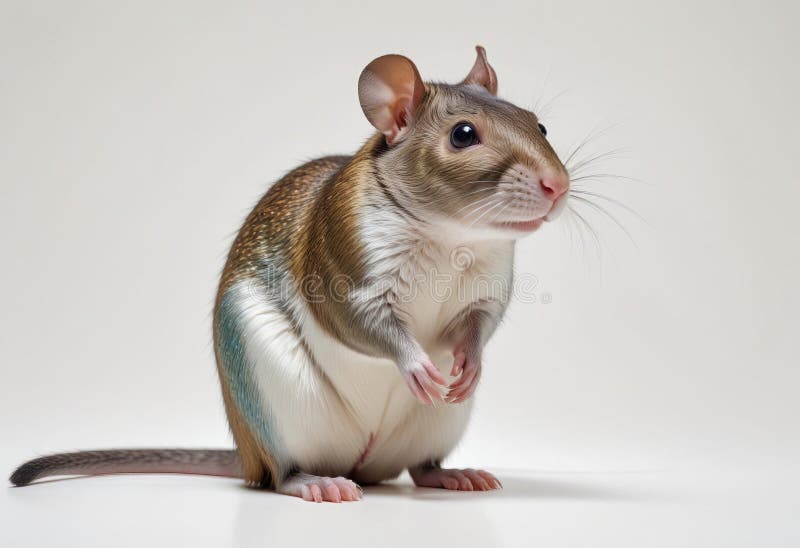 Rat on a White Background. Agouti Self Standard Rat Posing on a White ...