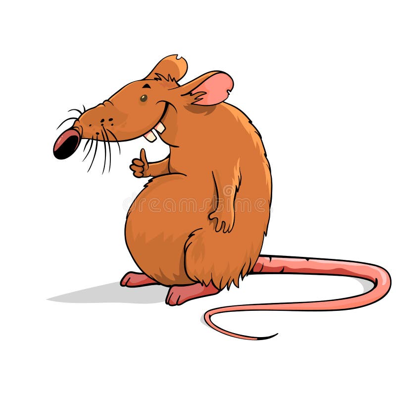 Rat on a White Background. Cartoon Rat is Standing Stock Vector ...