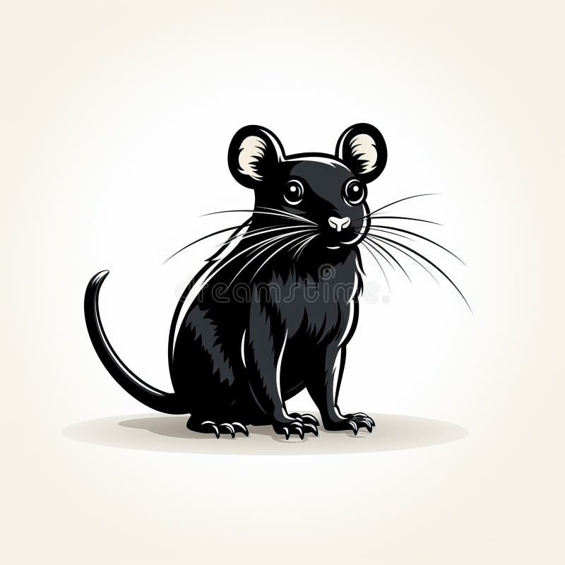Stylized Black Rat Portrait: a Stunning Display of Simplicity and ...