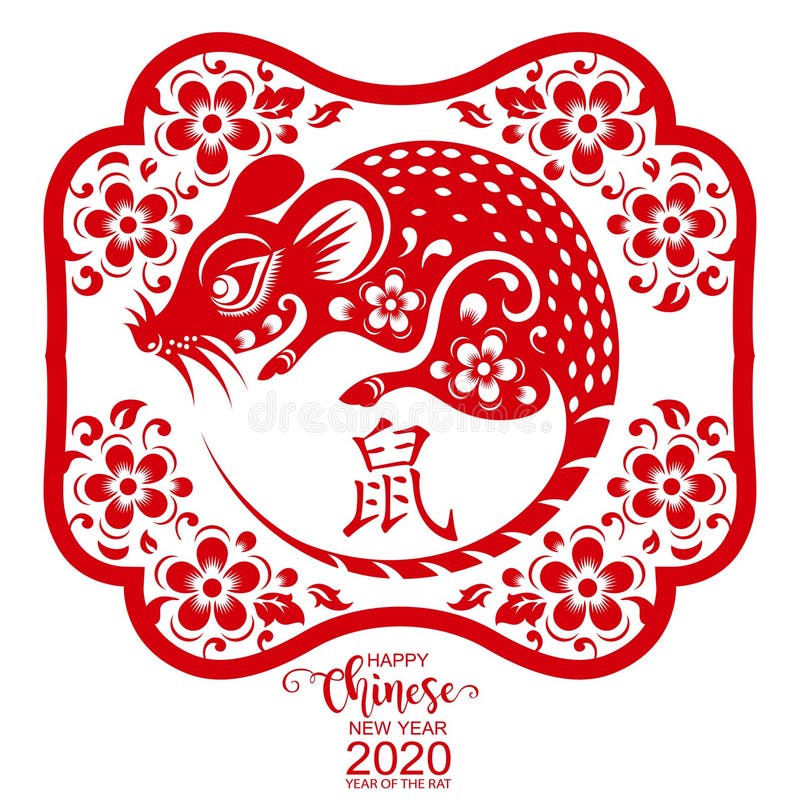 Happy Chinese New Year 2020 Year of the Rat. Stock Vector ...