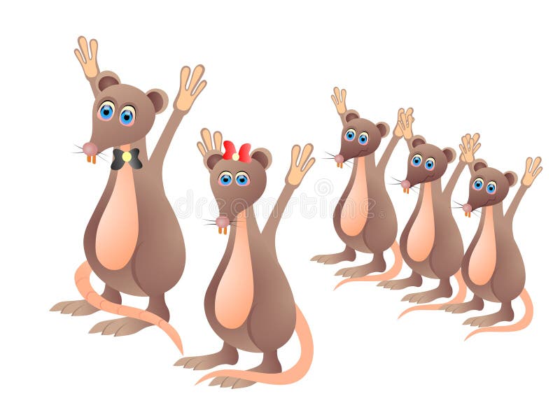 Ilustración De La Familia De Ratas Personajes De Dibujos Animados De ...