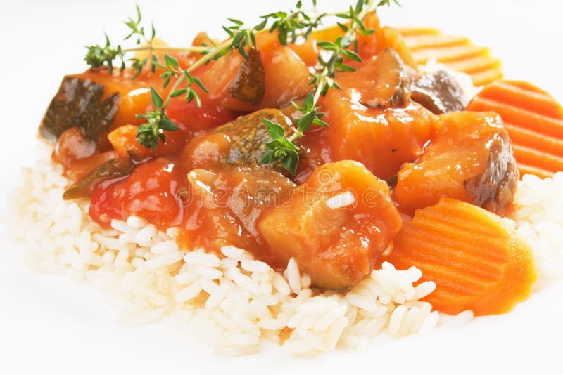 Ratatouille with Cooked Rice Stock Image - Image of zucchini ...