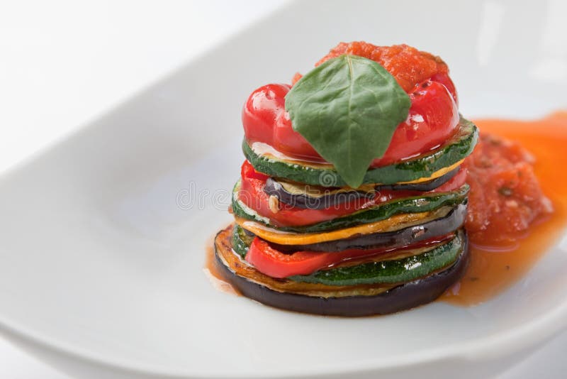 Ratatouille Tower stock photo. Image of purple, courgette - 11840872