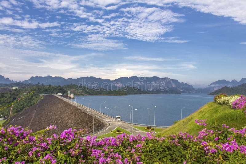 Ratchaprapha dam stock image. Image of outdoors, architecture - 76245601