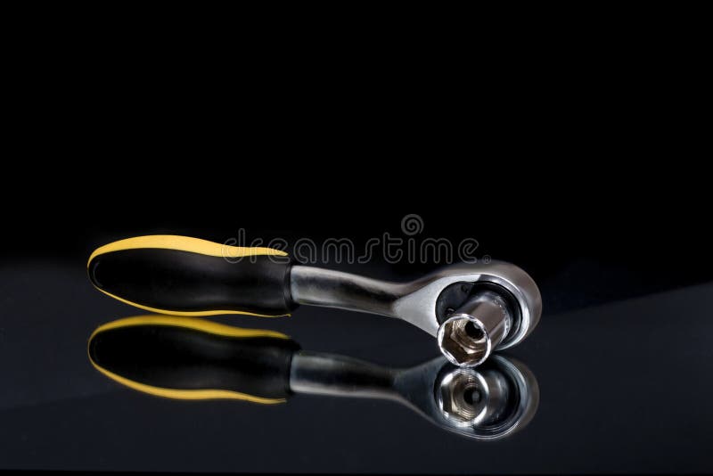 Ratchet with hex bit stock photo. Image of torque, copy - 24690556
