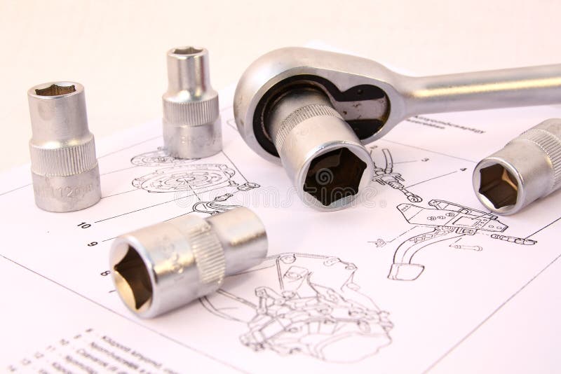 Ratchet and sockets stock photo. Image of isolated, mechanical - 5614810